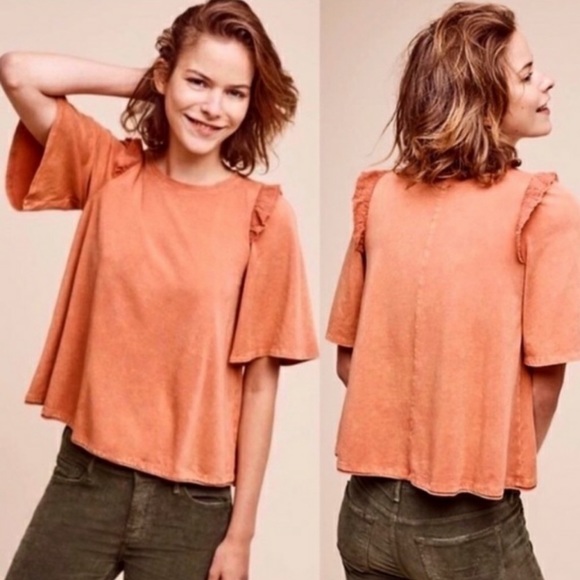 Anthropologie | Tops | Anthropologie Eri Ali Ruffle Blouse | Poshmark